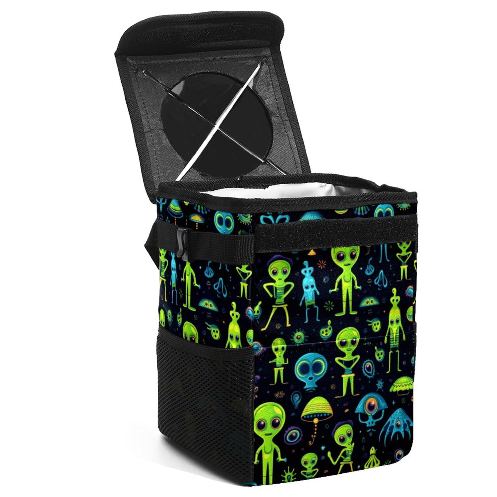 Alien Foldable Car Trash Can Mini Trash Can with Lid Leak-Proof Hanging ...