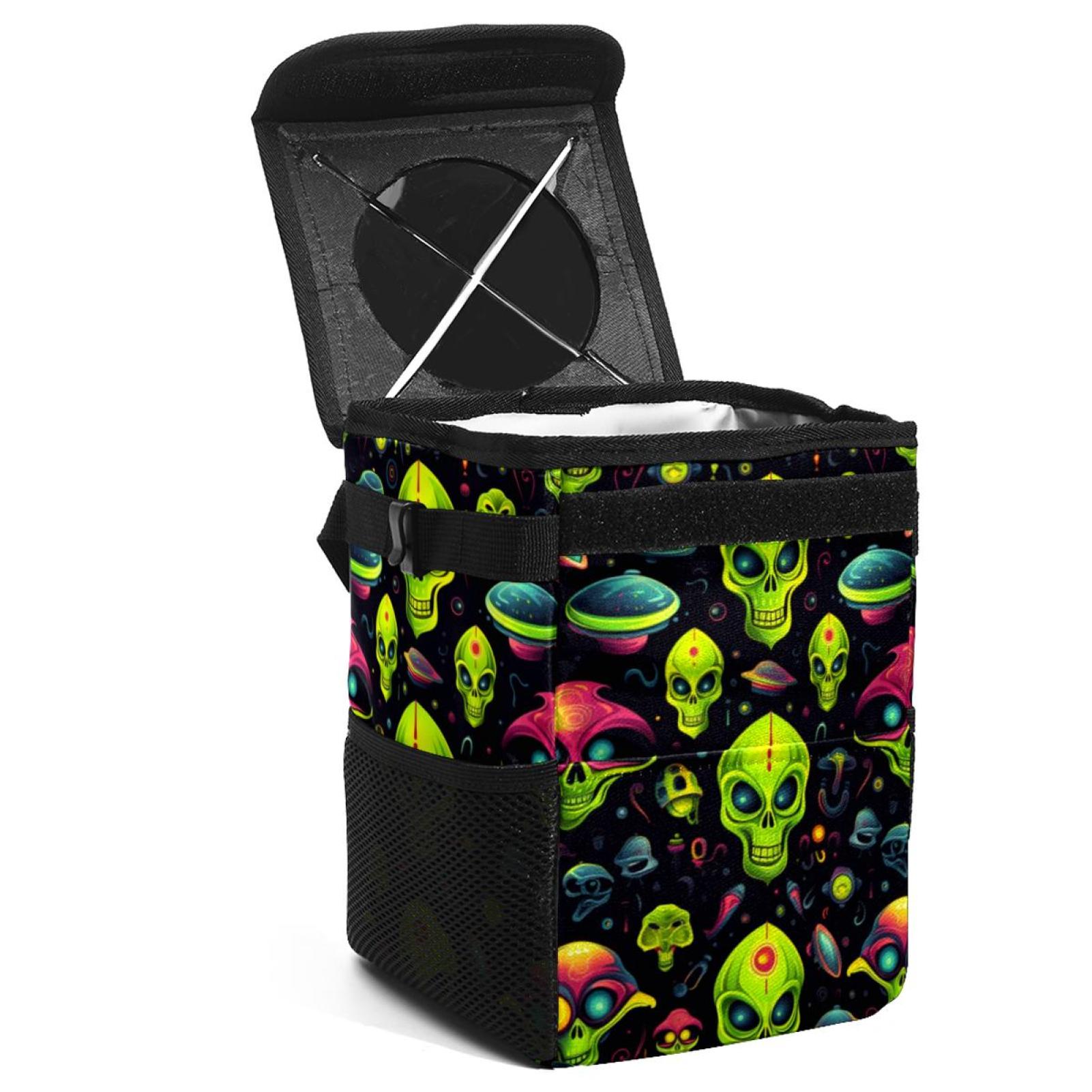 Alien Foldable Car Trash Can with Lid - Leak-proof Hanging Storage Bag ...