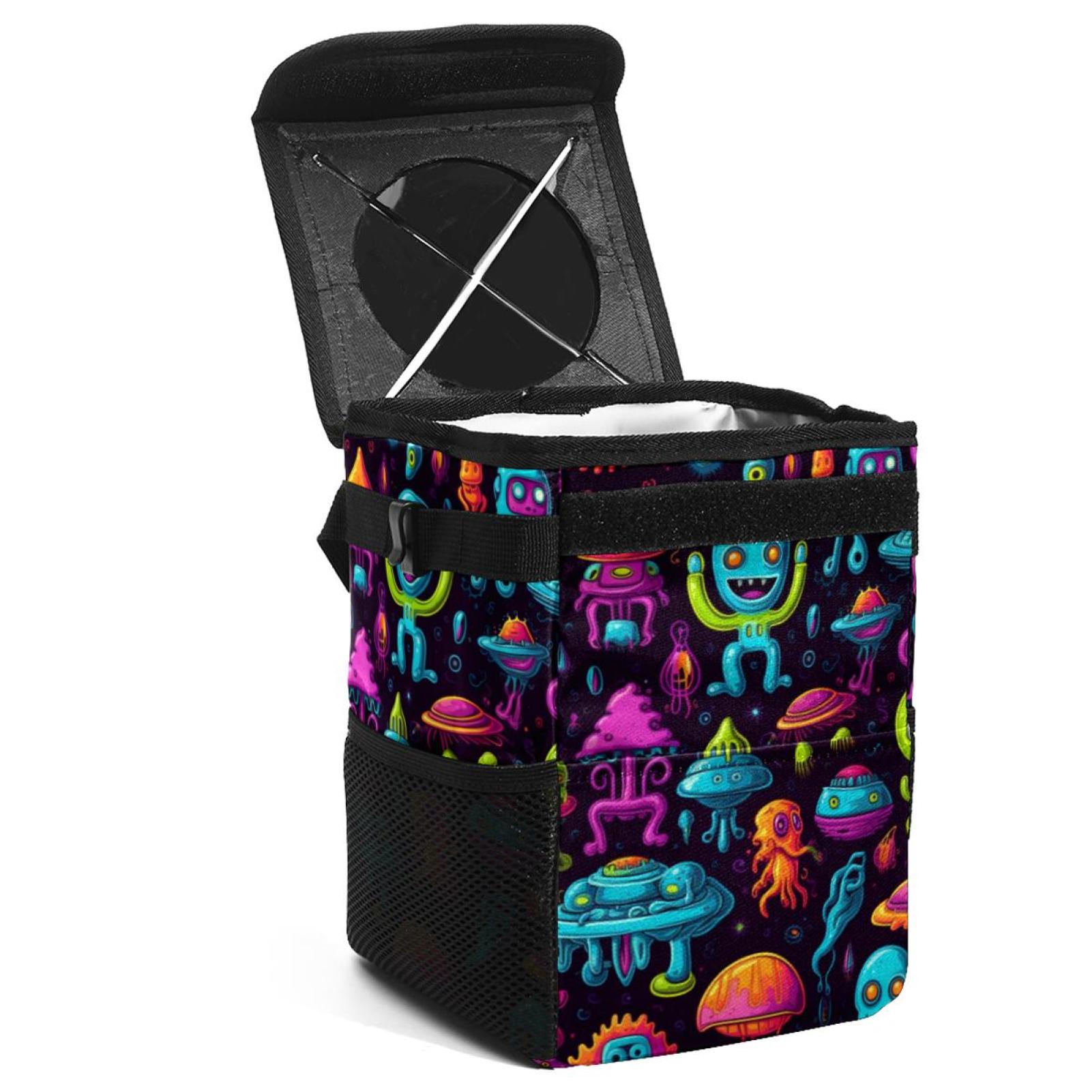 Alien Foldable Car Trash Can with Lid, Leak-proof Mini Garbage Bin ...