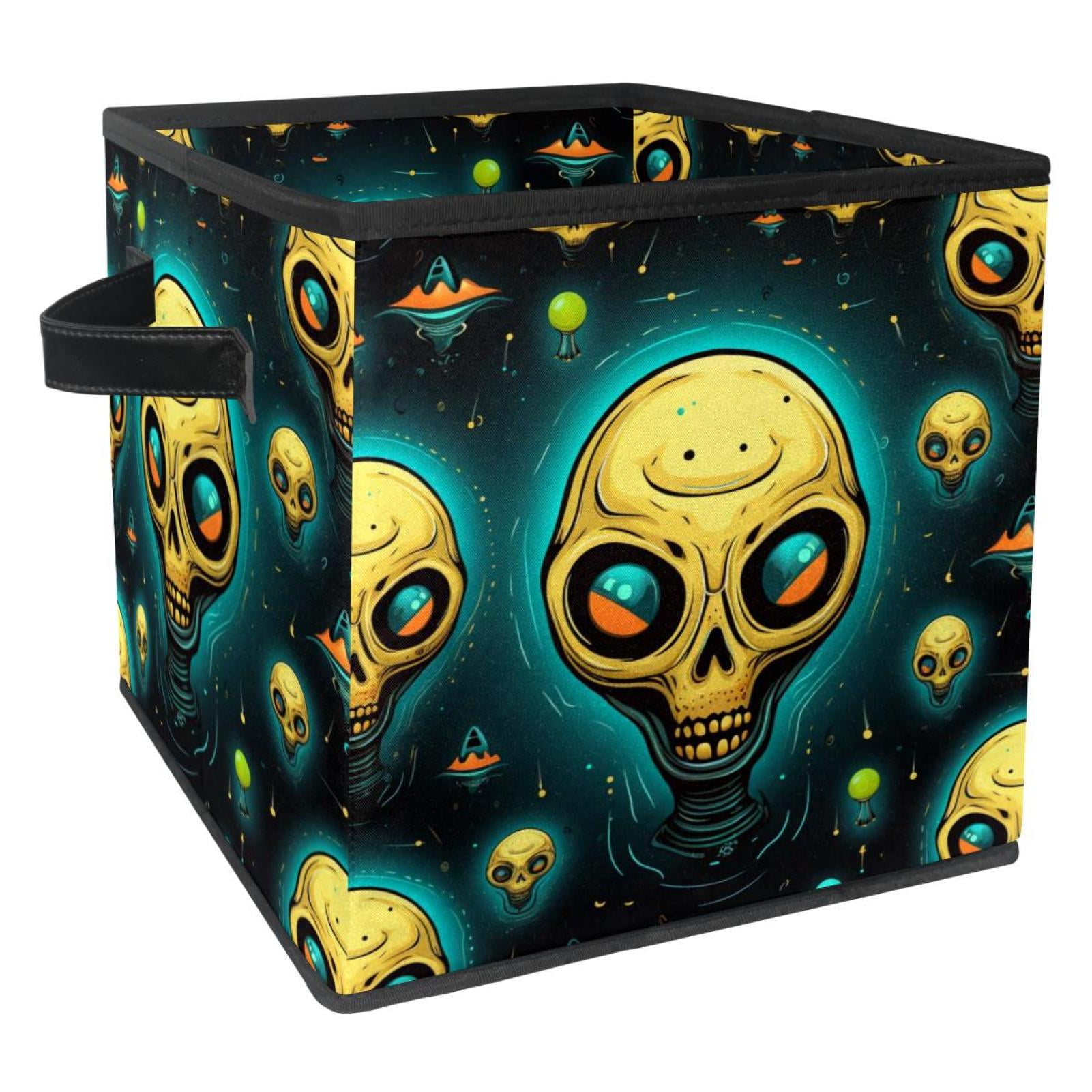 Alien Foldable Storage Baskets with Handle, 10.8"x10.5"x10.6", Large ...