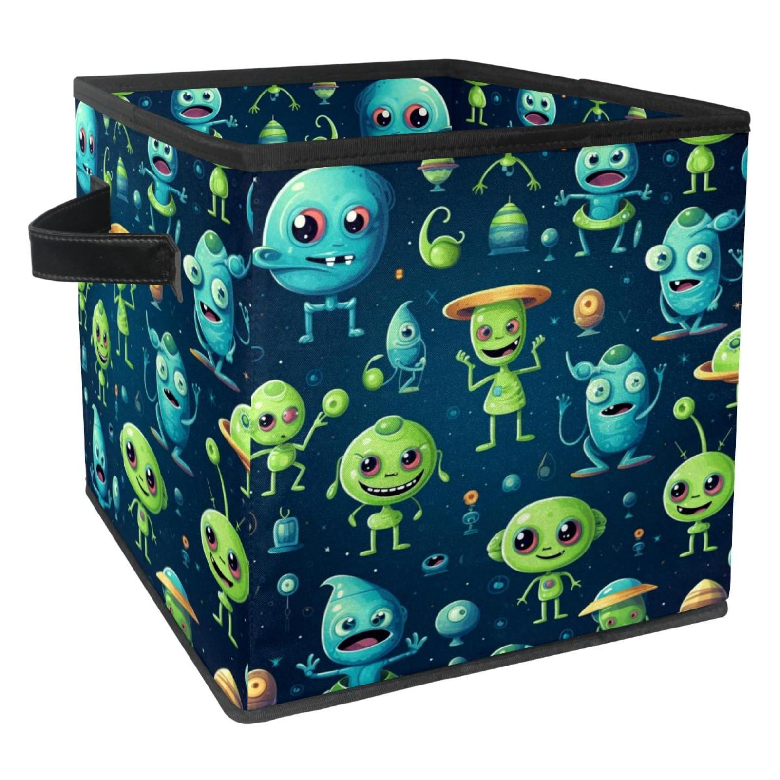 Alien Foldable Toy Box with Handle, 10.8"x10.5"x10.6", Large Capacity ...