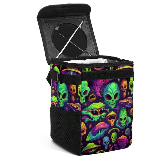 Alien Foldable with Lid Leak-Proof Hanging Storage Bag Mini Trash Can ...