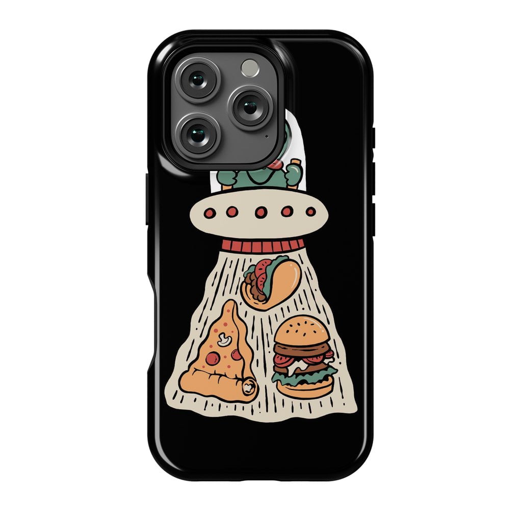 Alien Foodie Invasion Funny Cartoon Sci Fi Phone Case 11 12 13 14 15 16 ...