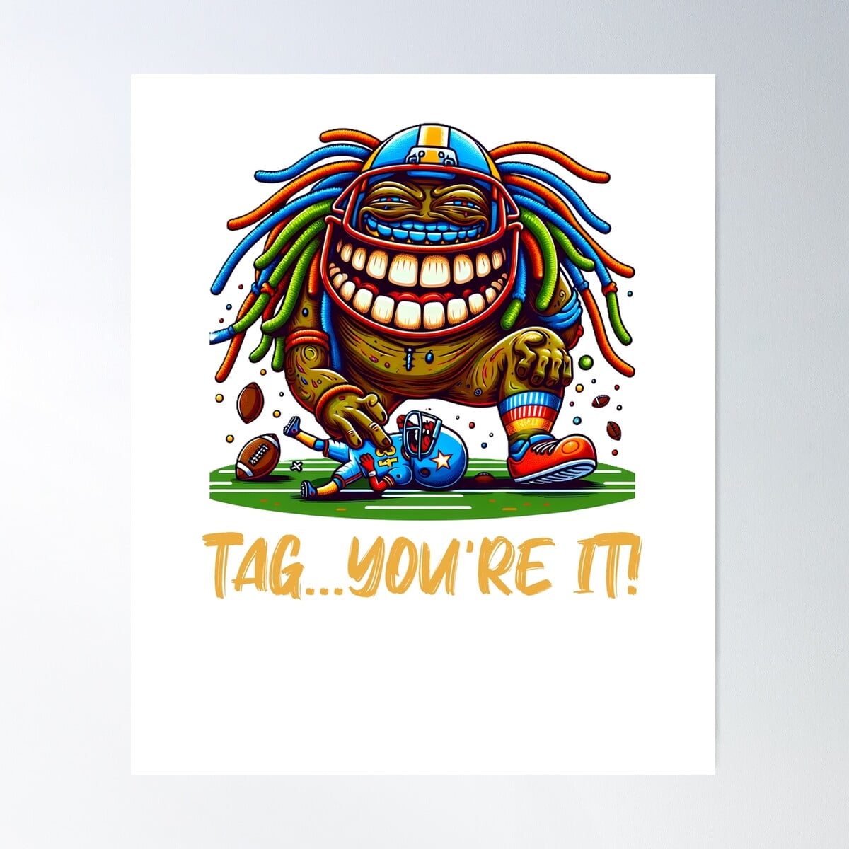 Alien Football Tag You Are It Poster Wall Art, Modern Wall Decor For ...