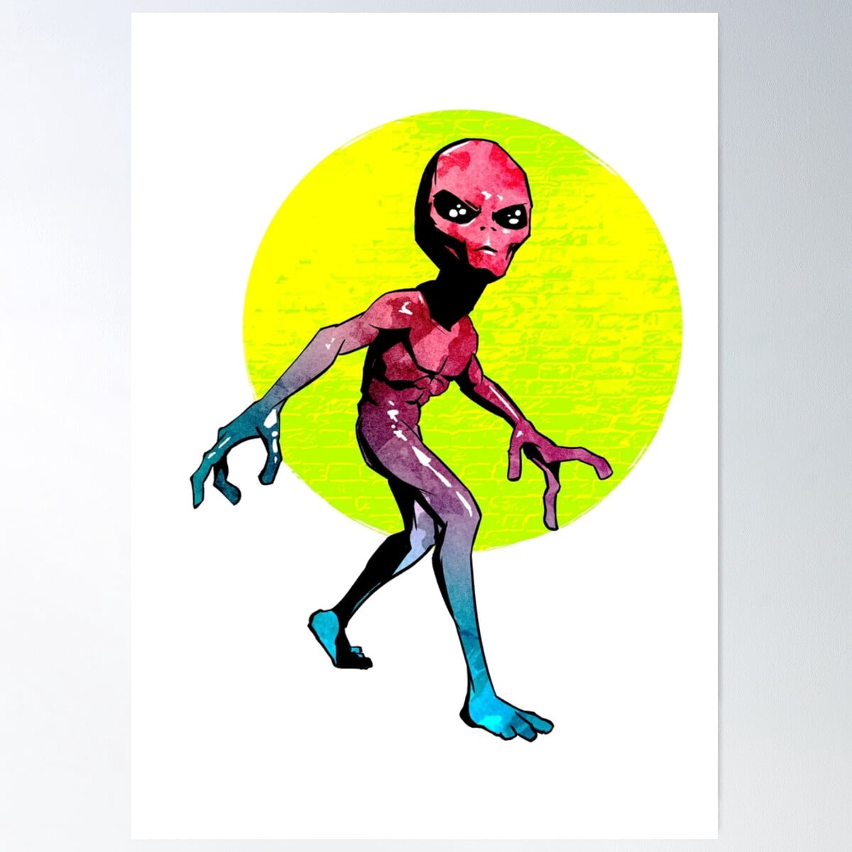 Alien Friend Poster Wall Art, Modern Wall Decor For Living Room Bedroom ...