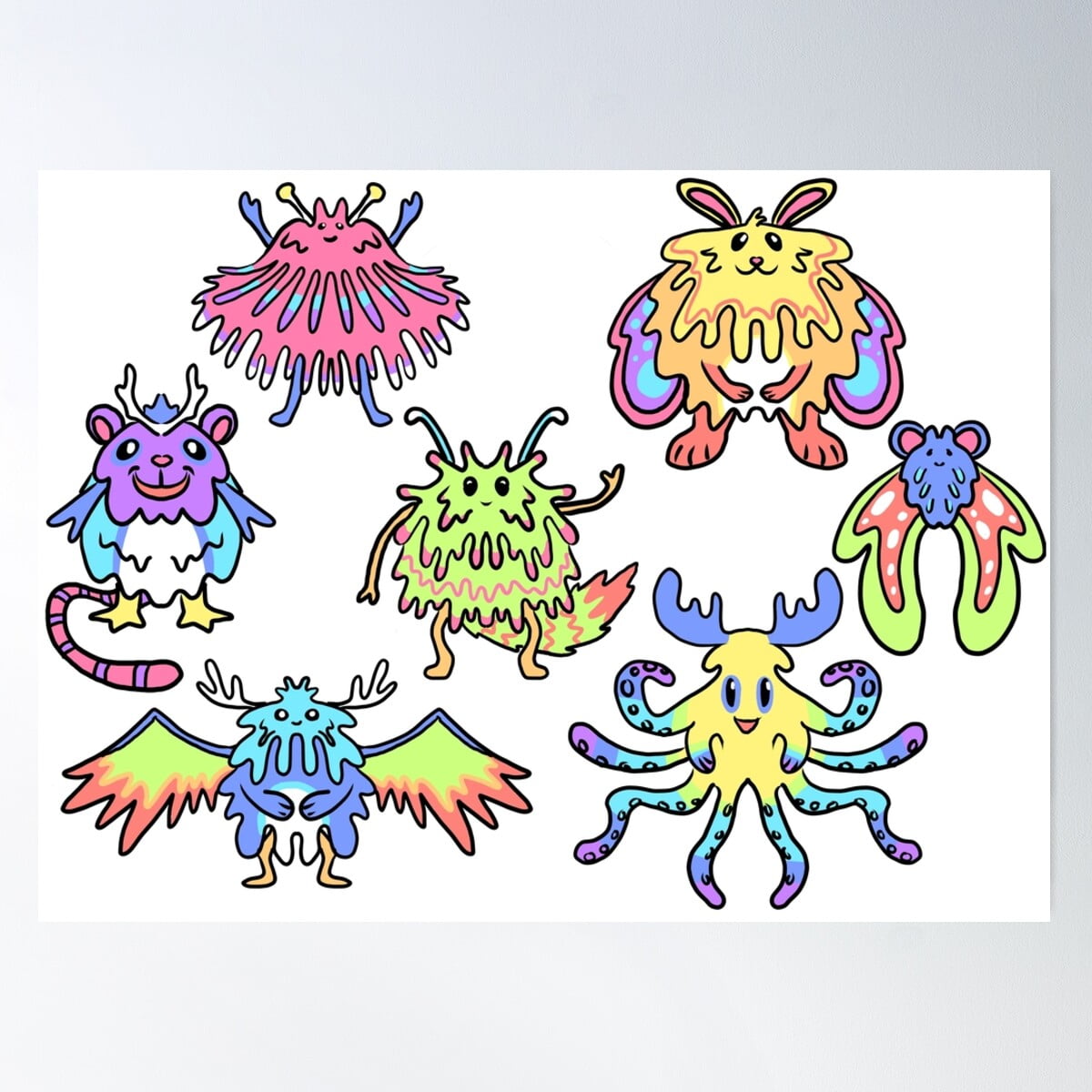 Alien Friends Poster Wall Art, Modern Wall Decor For Living Room ...