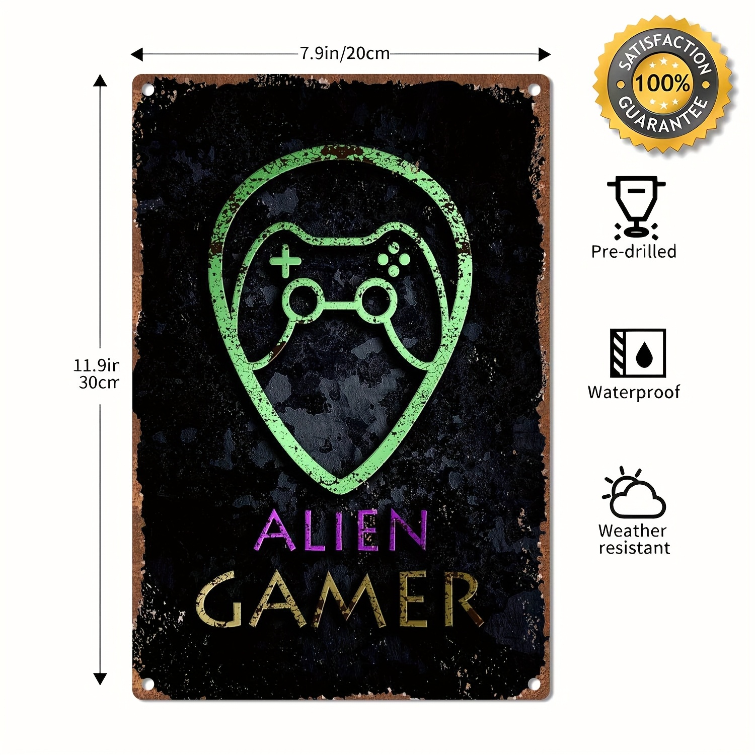 Alien Gamer Sci-Fi Themed PosterRetro Metal Tin Sign Vintage Sign ...