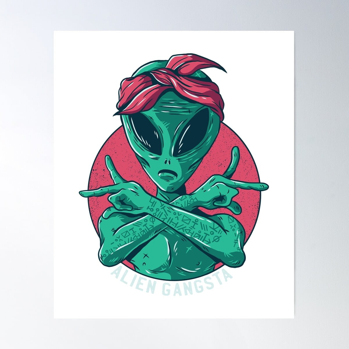 Alien Gangsta Tupac Poster Wall Art, Modern Wall Decor For Living Room ...