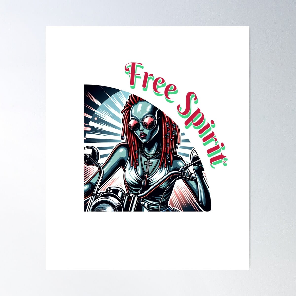 Alien Girl Free Spirit Poster Wall Art Modern Wall Decor For Living ...