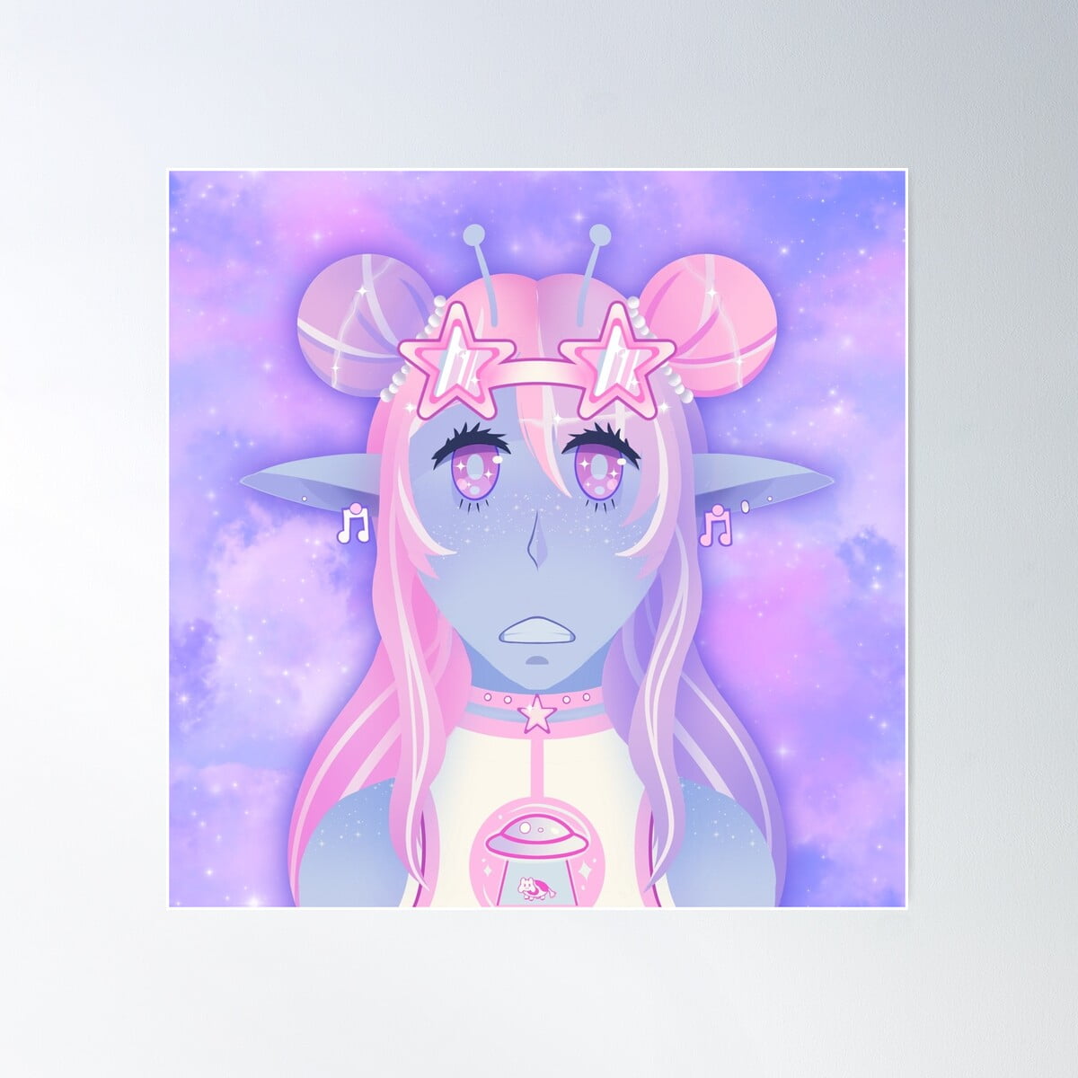 Alien Girl Poster Wall Art, Modern Wall Decor For Living Room Bedroom ...