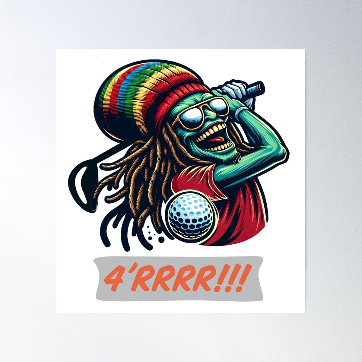 Alien Golf 4Rrrr Poster Wall Art, Modern Wall Decor For Living Room ...