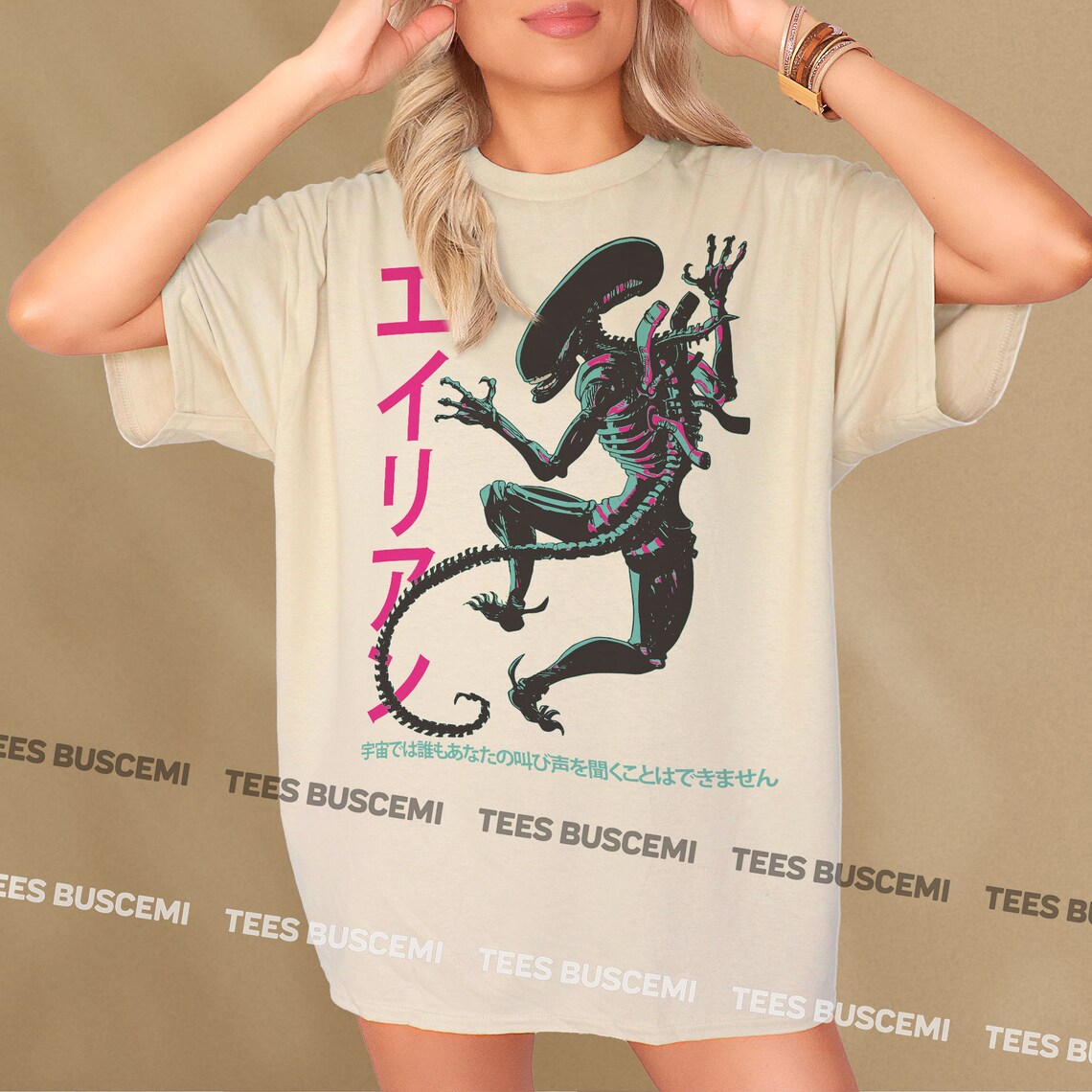 Alien Graphic T-Shirt, 70s Movie Memorabilia, Neon Xenomorph Alien ...