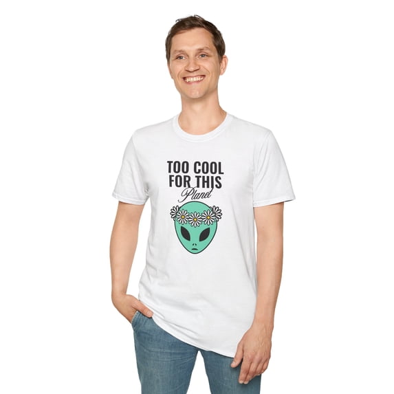 Alien Graphic Tee Too Cool For This Planet Floral Crown - Walmart.com