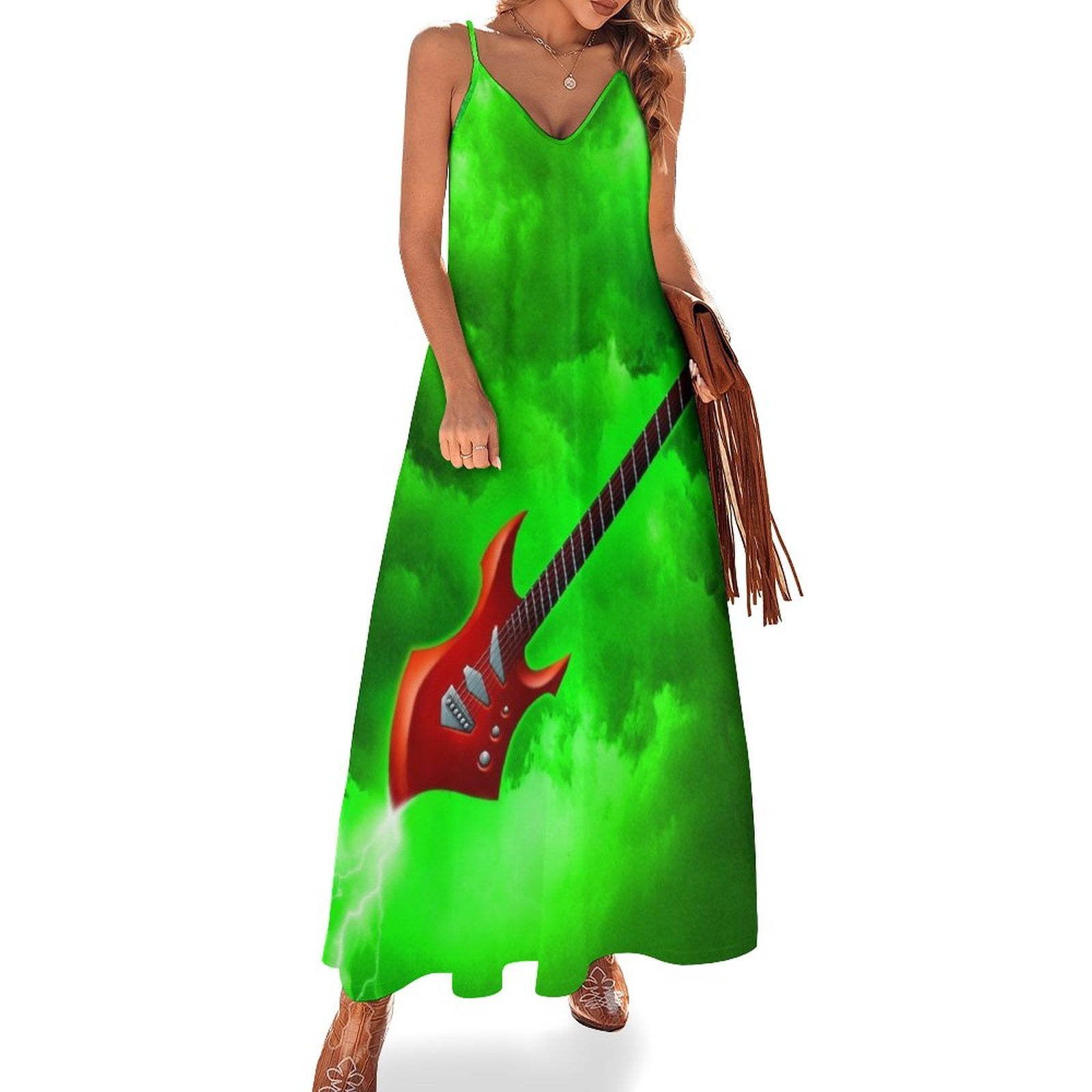 Alien Guitar Sleeveless Dress long dress women Dresses gala - Walmart.com
