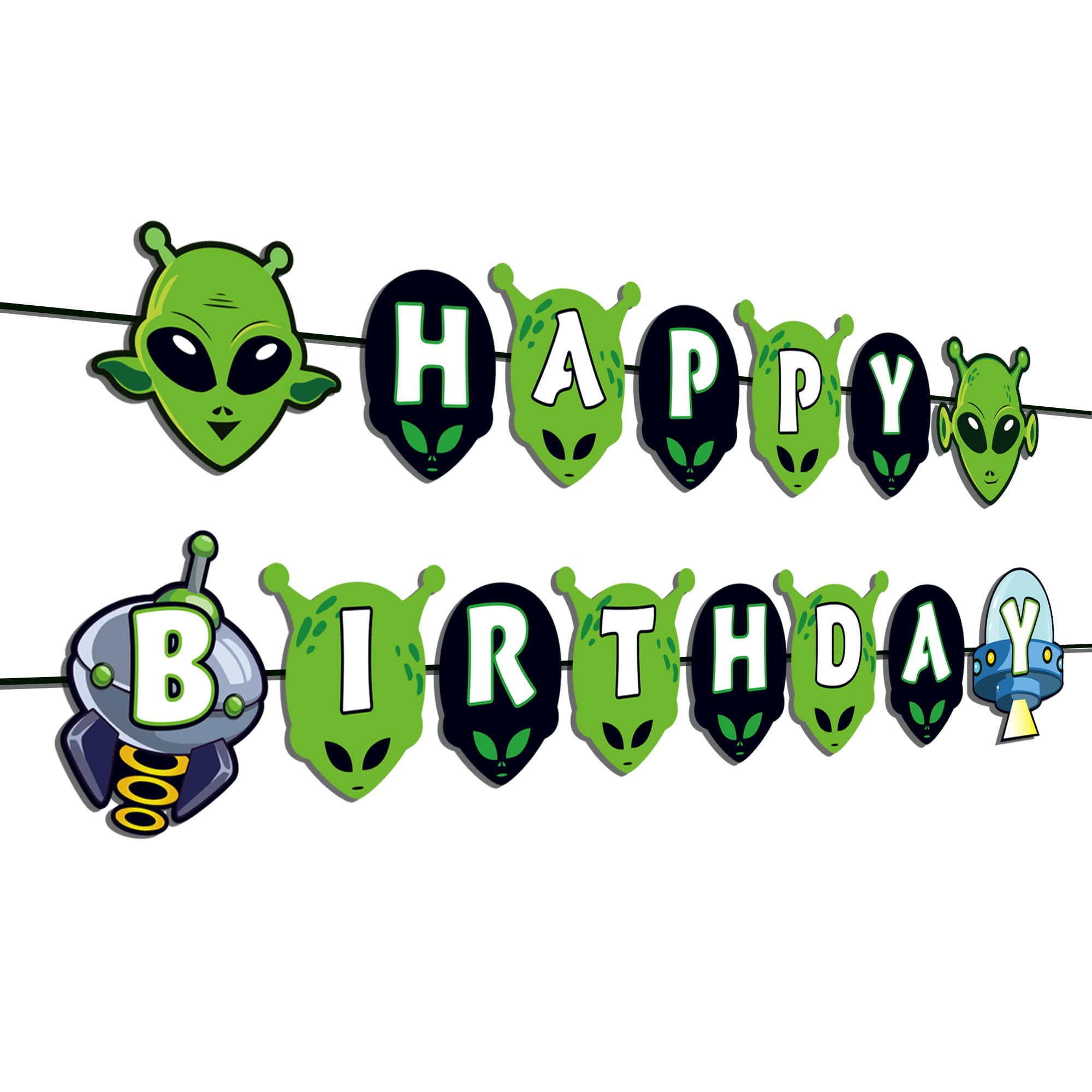 Alien Happy Birthday Banner Alien Party Supplies Decorations for Kids ...