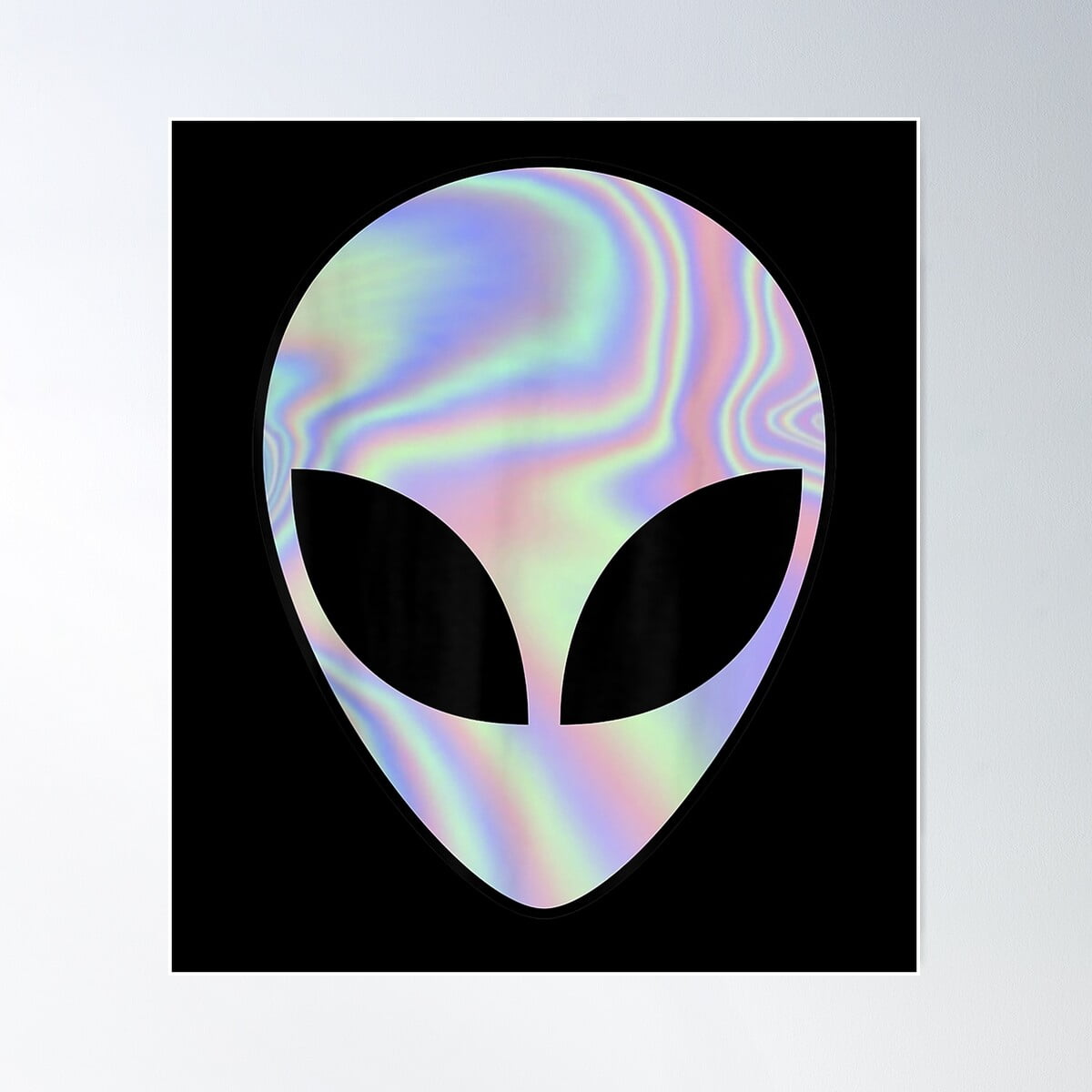 Alien Head Colorful Alien Rave Believe Ufo Poster Wall Art, Modern Wall ...