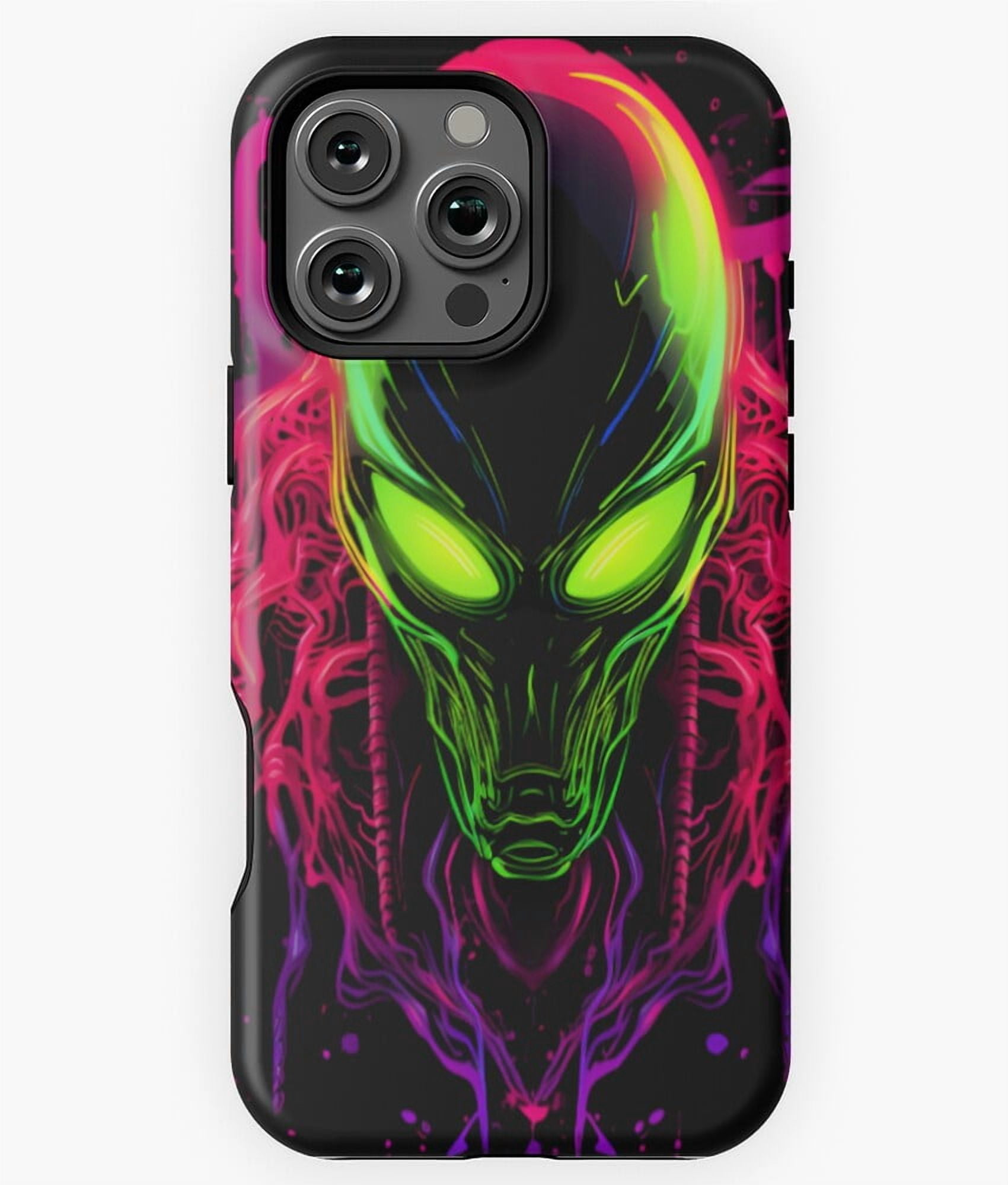 Alien Head Colorful Symmetrical M1095 Phone Case for iPhone 17 16 15 14 ...