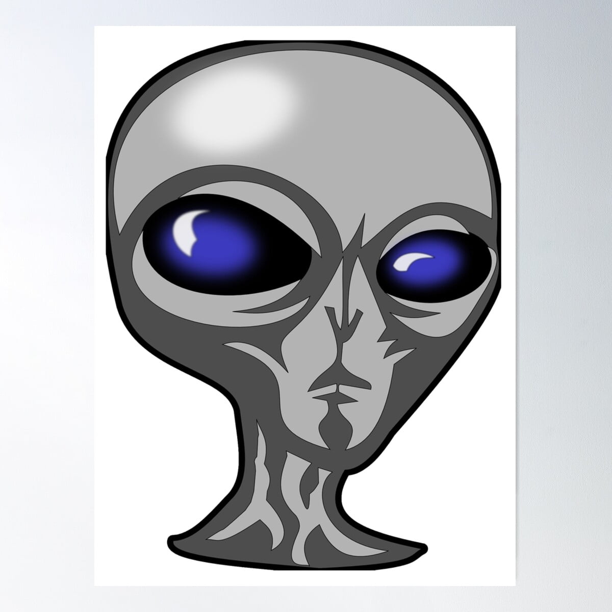 Alien Head Poster Wall Art, Modern Wall Decor For Living Room Bedroom ...