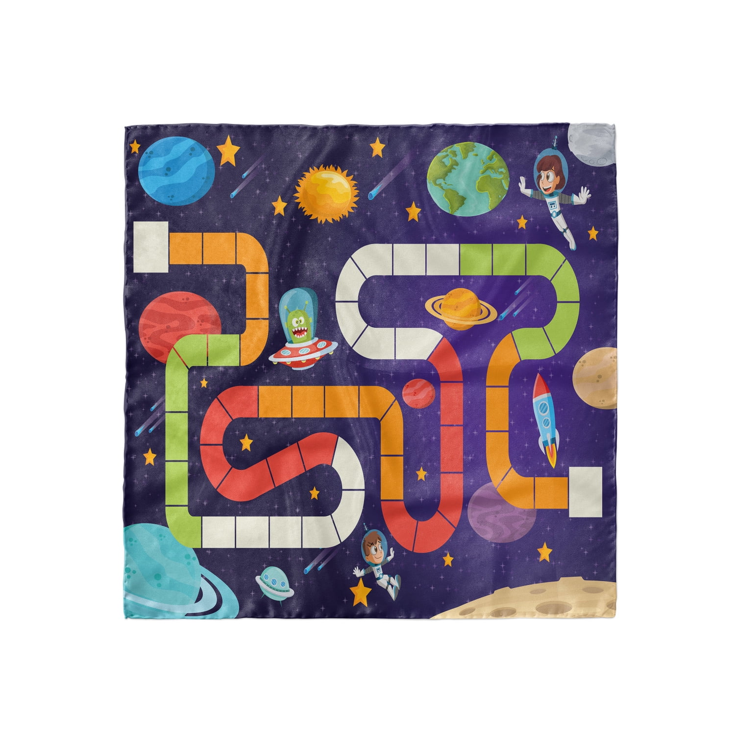 Alien Head Scarf, Cartoon Style Children Flying, Head Wrap, 3 Sizes, by ...