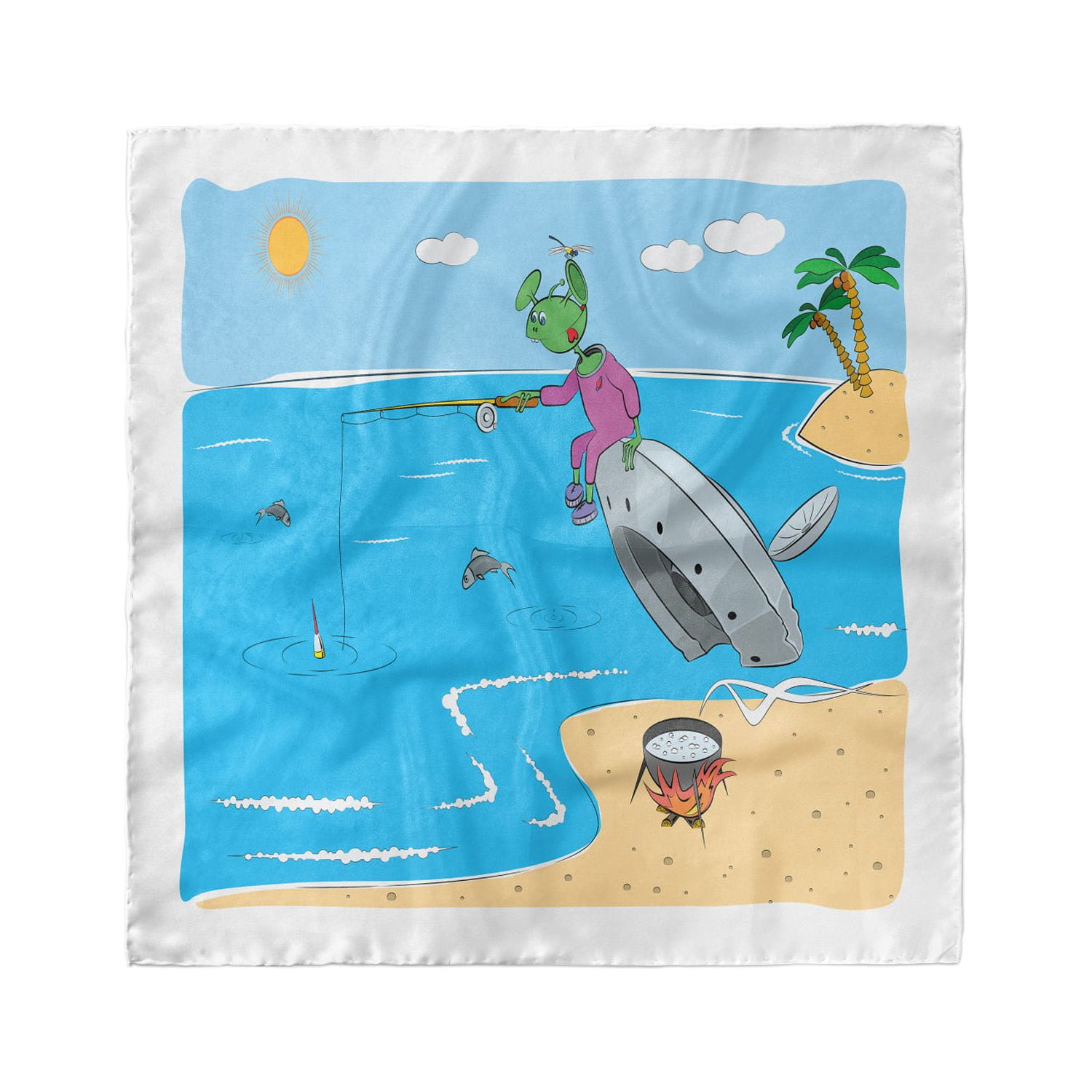 Alien Head Scarf, Monster Fishing in the Sea, Head Wrap, 3 Sizes, by ...