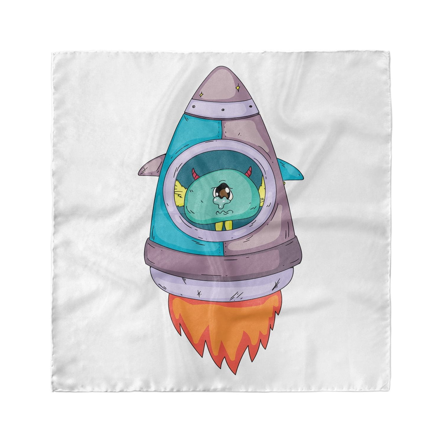 Alien Head Scarf, Sad Character in Space Rocket, Head Wrap, 3 Sizes, by ...