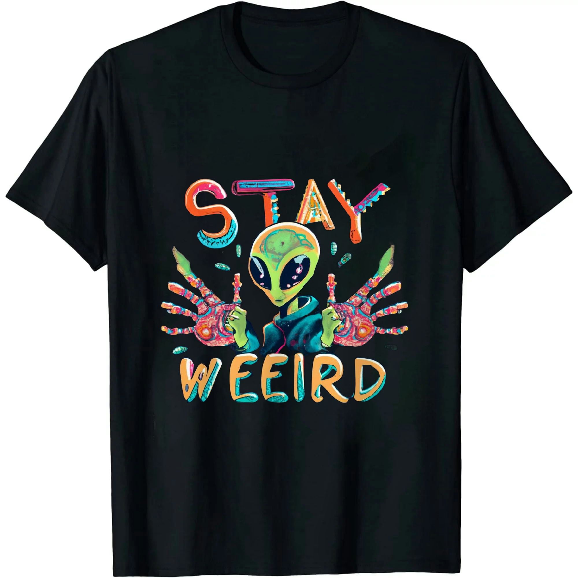 Alien Head Trippy Stay Weird Techno Rave EDM Music Festival T-Shirt ...