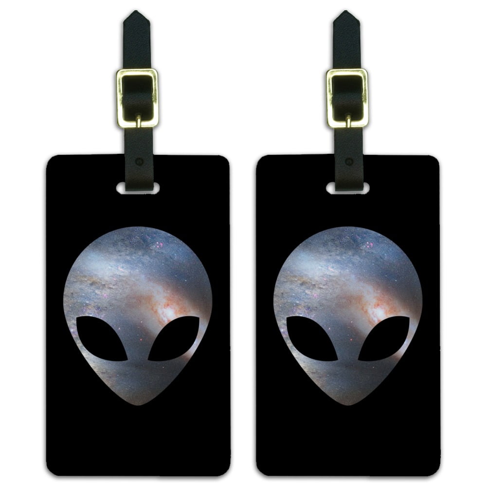 Alien Head in Space Luggage ID Tags Suitcase Carry-On Cards - Set of 2 ...