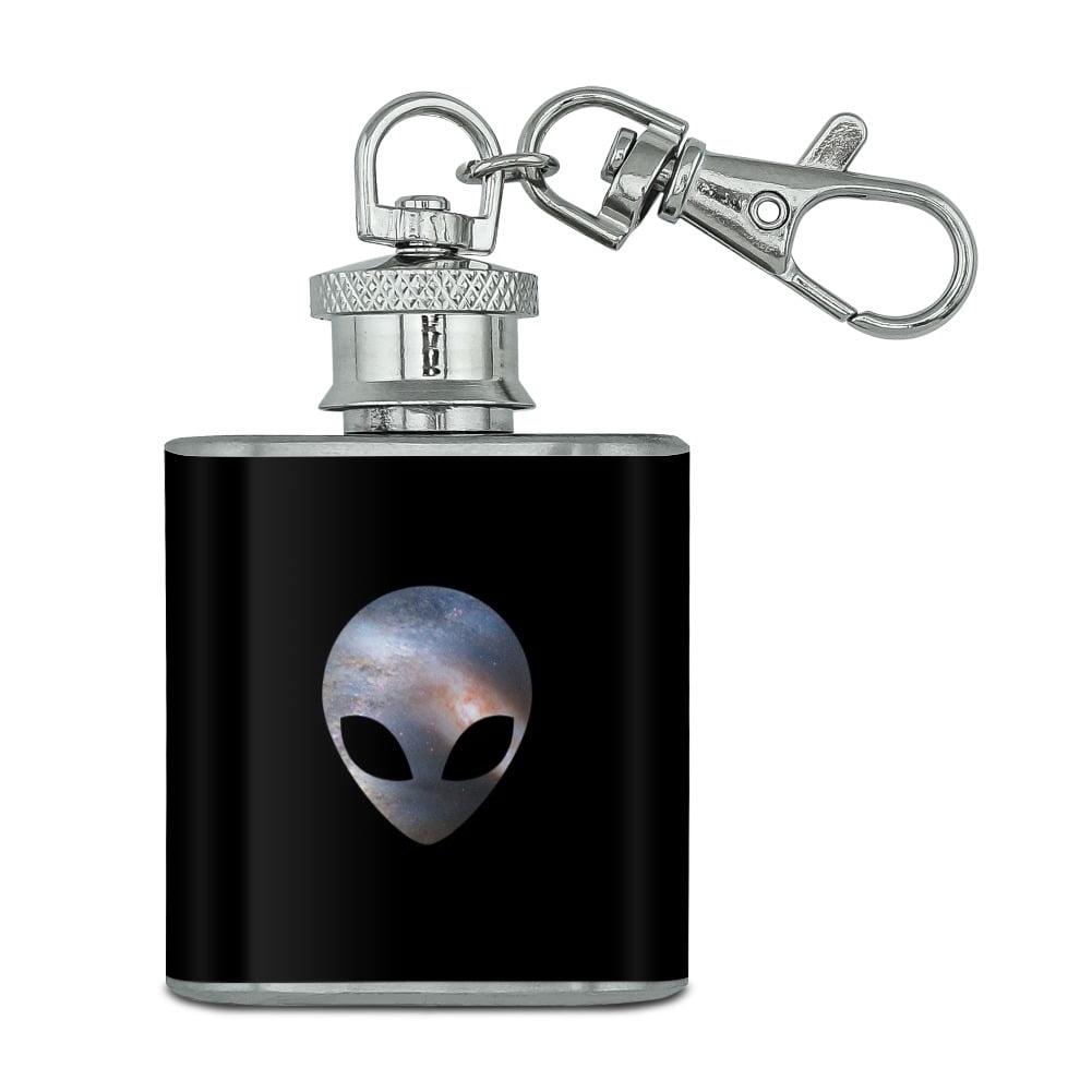 Alien Head in Space Stainless Steel 1oz Mini Flask Key Chain - Walmart ...