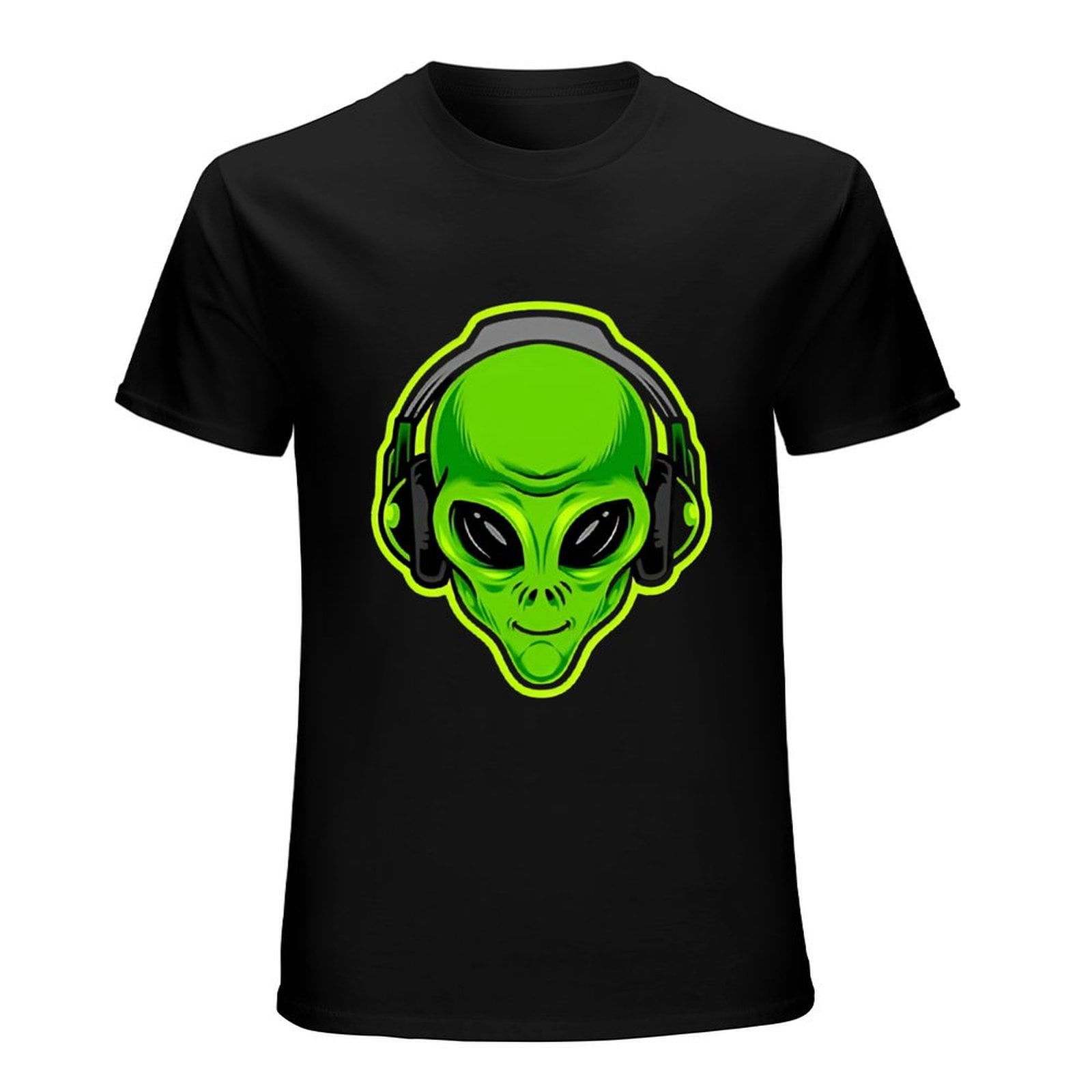 Alien Headphones T-Shirt Men's Music style Tee - Walmart.com