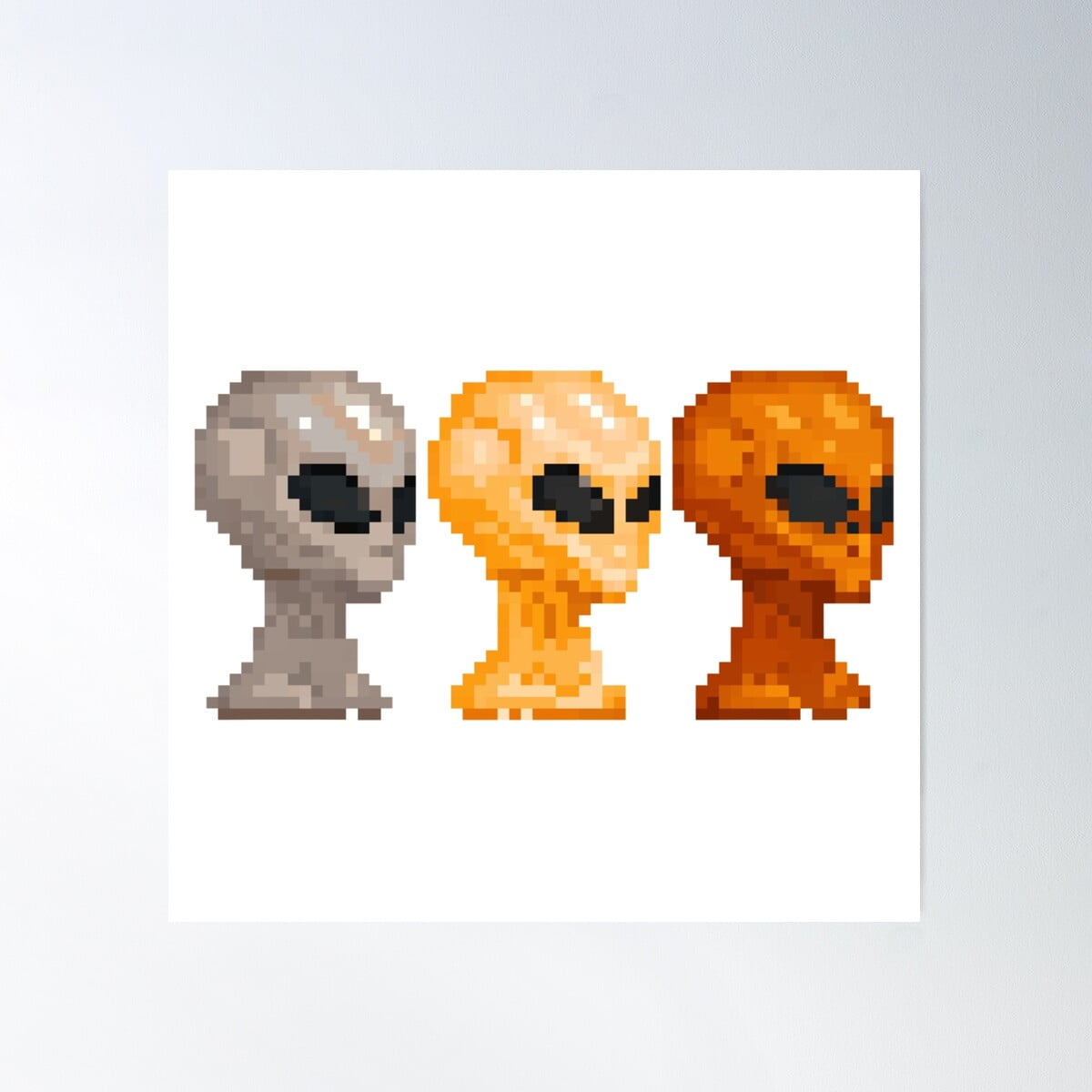 Alien Heads Aesthetic Y2K Design Poster Wall Art, Modern Wall Decor For ...