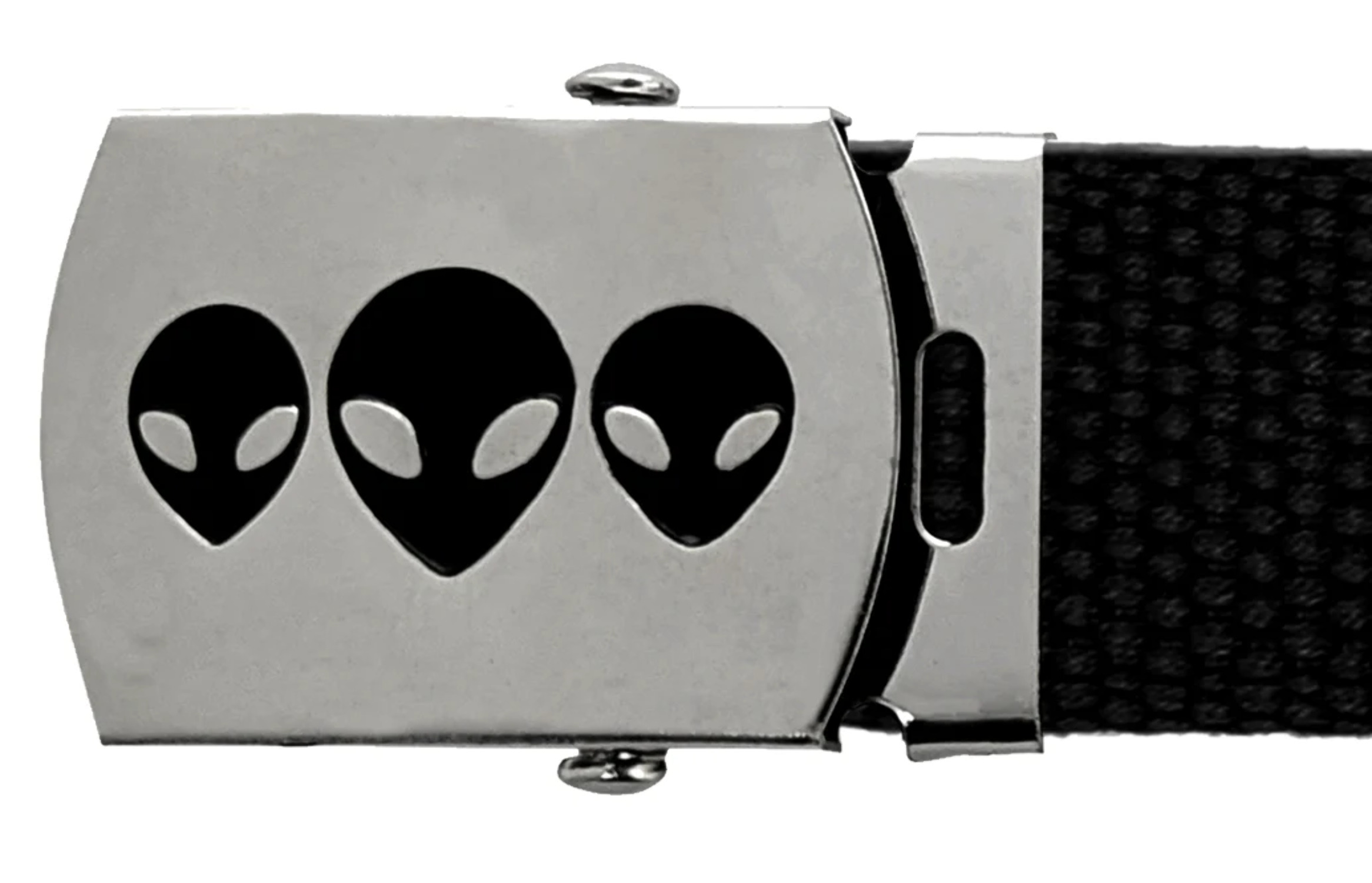 Alien Heads Silver Chrome Metal Buckle for Web Belt - Walmart.com