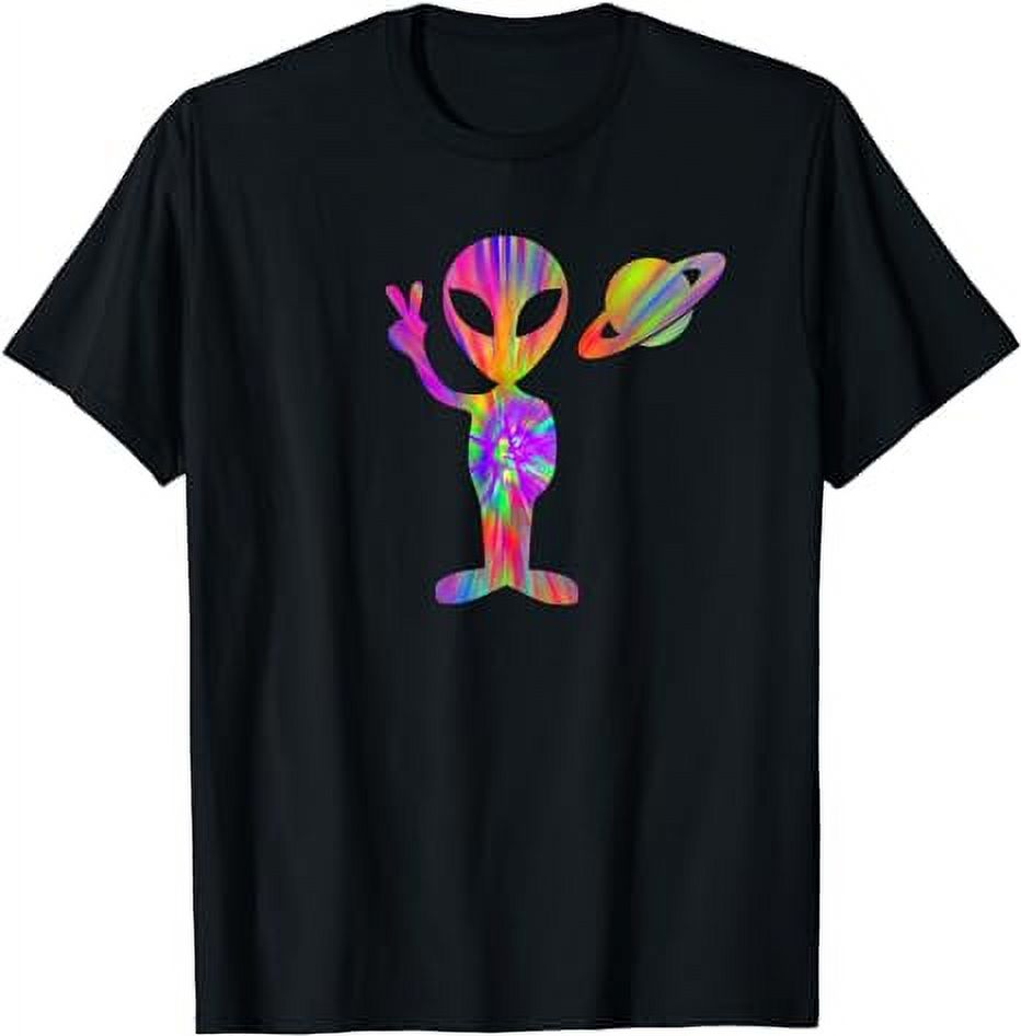 Alien Hippie Saturn Silhouette I Aliens UFO Roswell Tie Dye T-Shirt ...