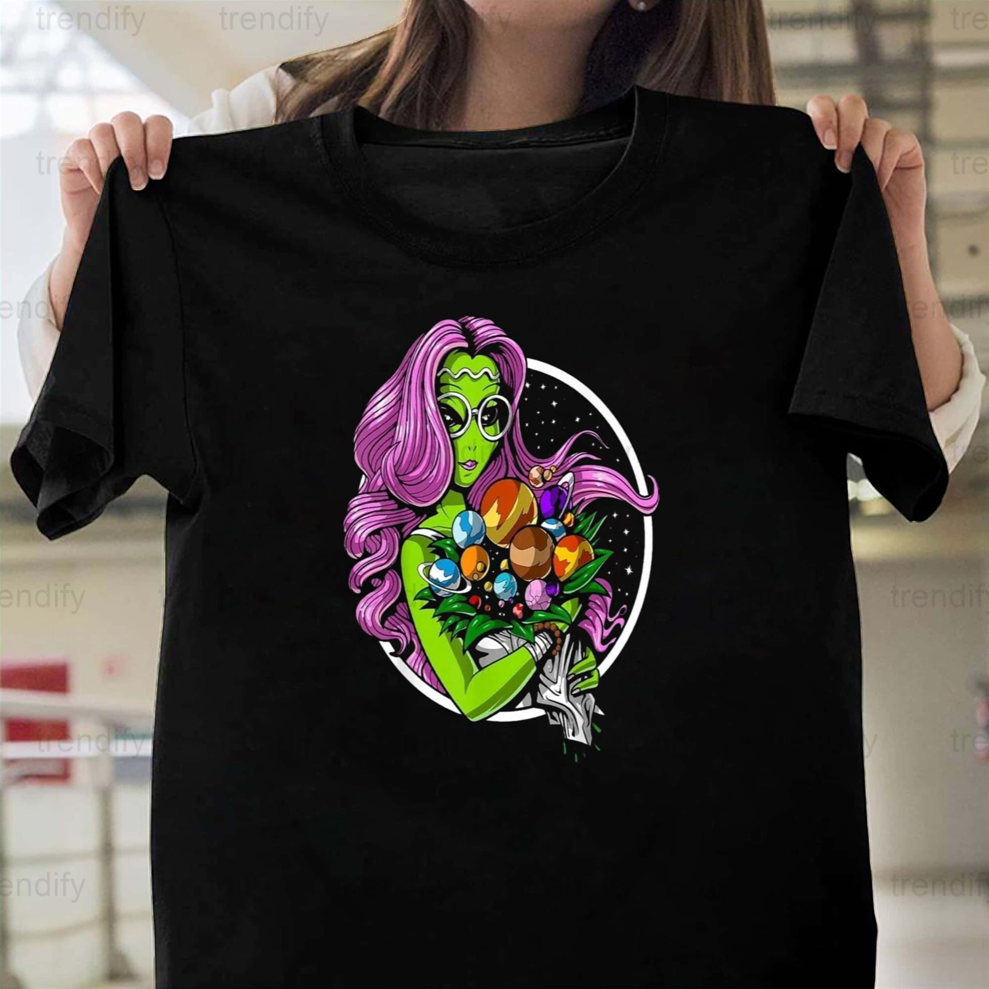 Alien Hippie With Psychedelic Space Planets And Flowers, H5980 Unisex T ...