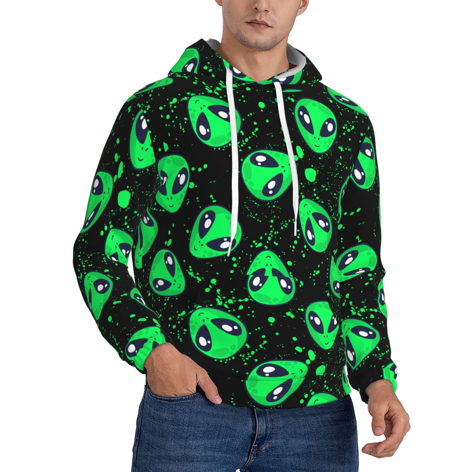 Alien Hoodie Men Unisex 3d Fleece Hooded Sweatshirt Xx-Large - Walmart.com