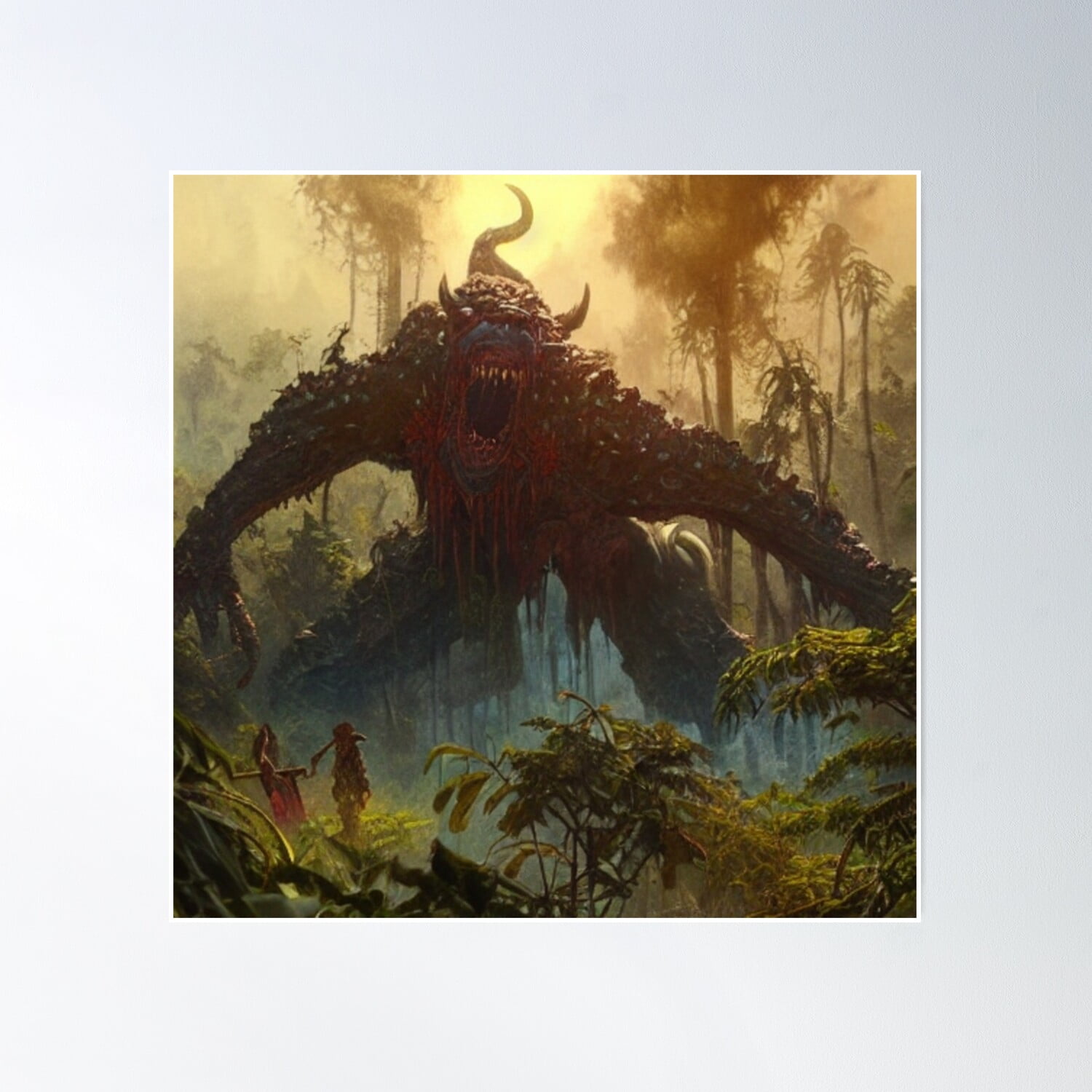 Alien Hunting Through Swamp Poster Wall Art, Modern Wall Decor, 24x24 ...