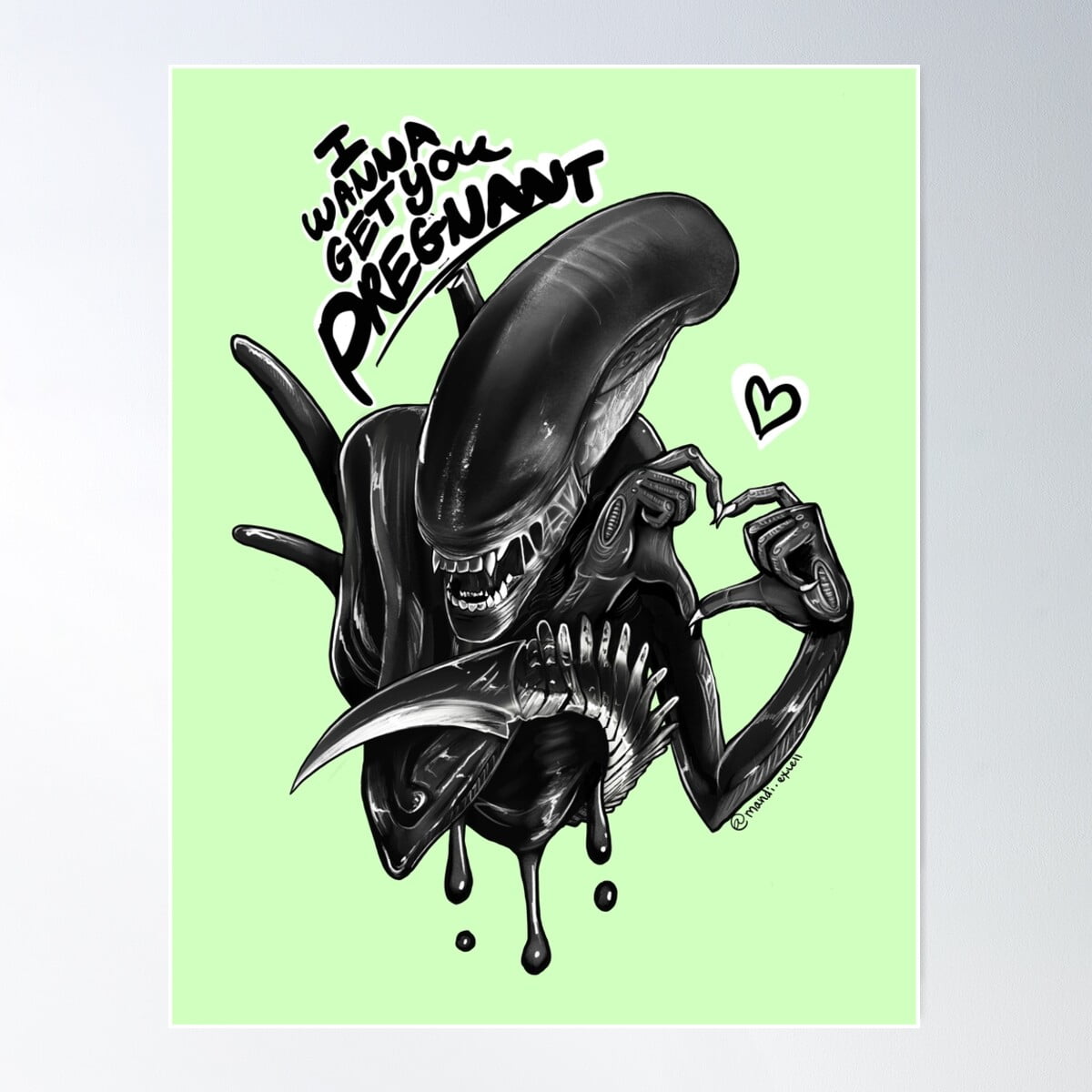 Alien I Wanna Get You Pregnant Poster Wall Art Modern Wall Decor For ...