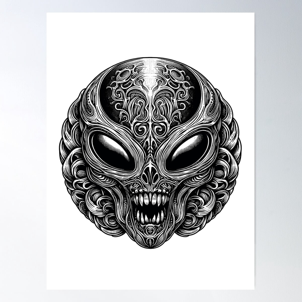 Alien Images From Another World Poster Wall Art, Modern Wall Decor For ...