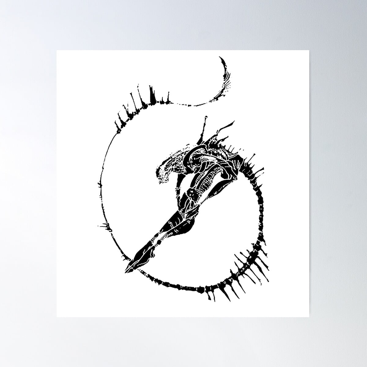 Alien In Repose In Reverse Poster Wall Art, Modern Wall Decor For ...