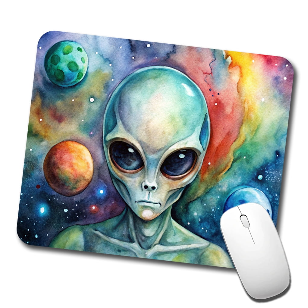 Alien In Space Watercolor Mouse Pad Low Profile Gaming Mat - Walmart.com