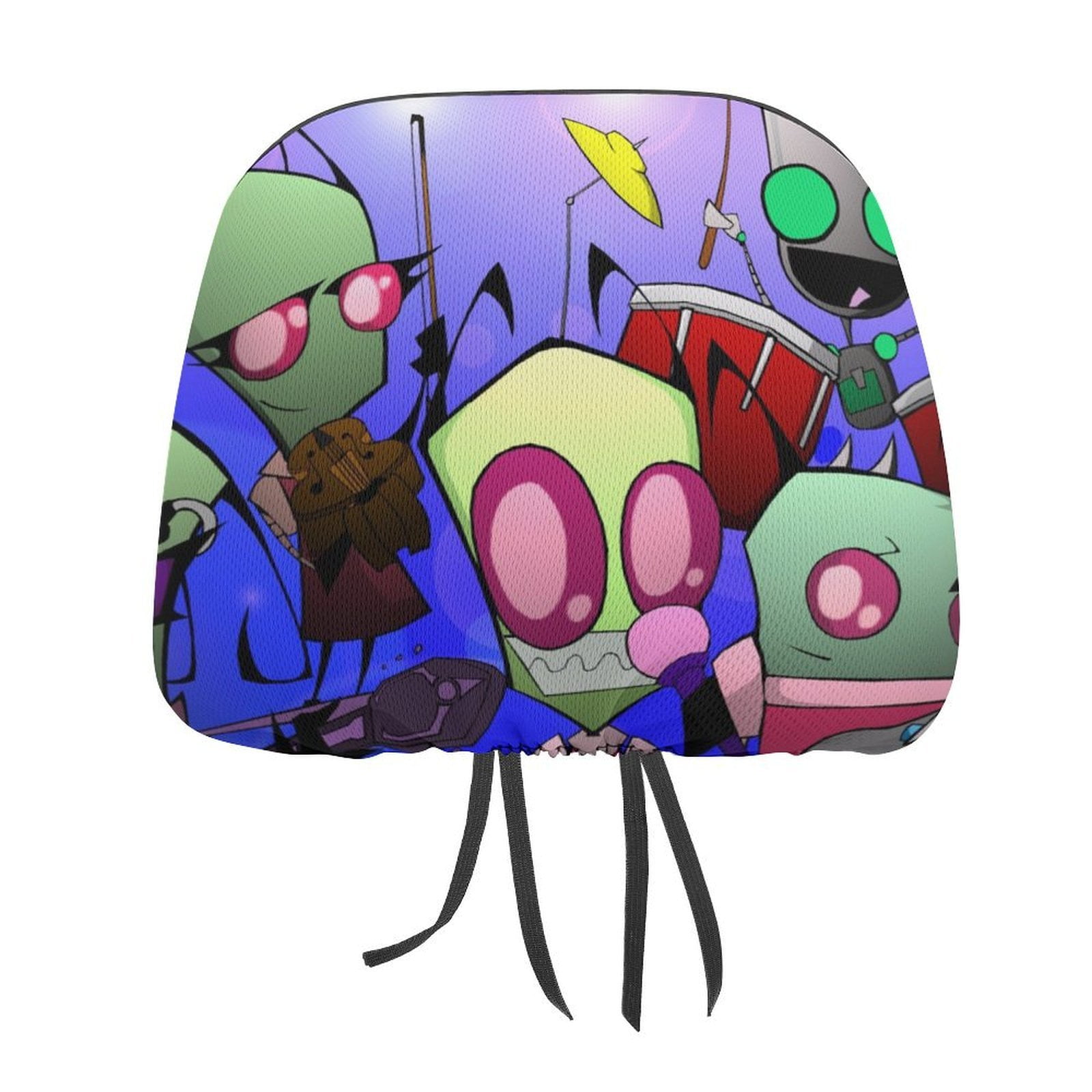 Alien Invader Zim Car Headrest Cover 2 Pcs Vehicles Seat Pillow Cover ...