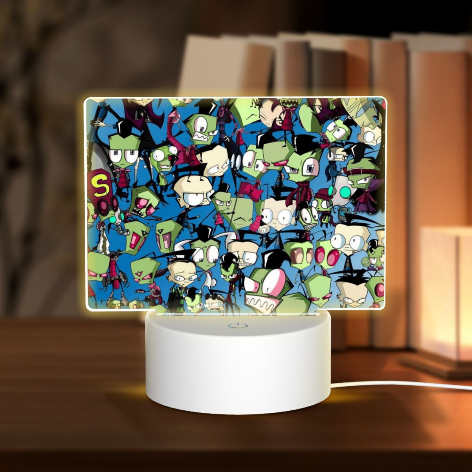 Alien Invader Zim Gir Acrylic Night Light Adjustable 3 Light Modes USB ...
