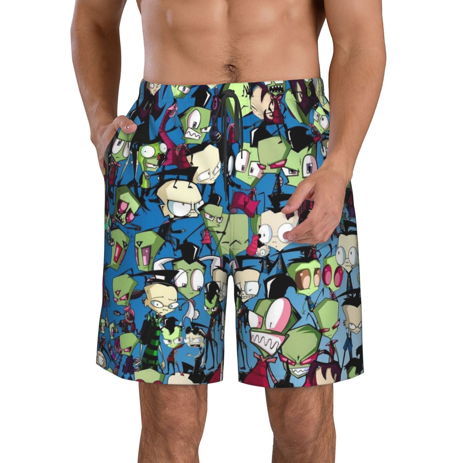 Alien Invader Zim Gir Men's Beach Shorts Swim Trunks Casual Quick Dry ...