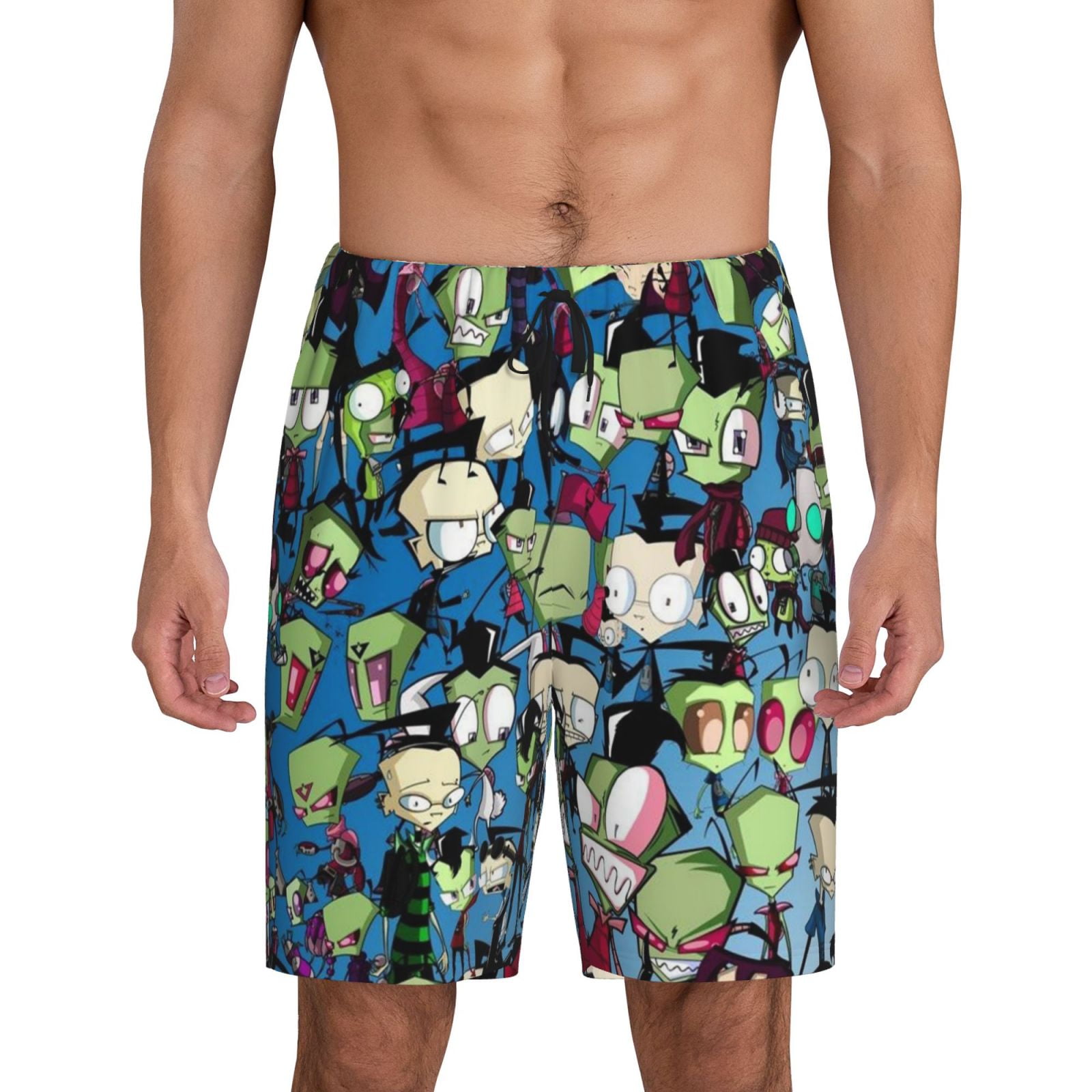 Alien Invader Zim Gir Men's Short Pajama Pants Lightweight Daily Lounge ...