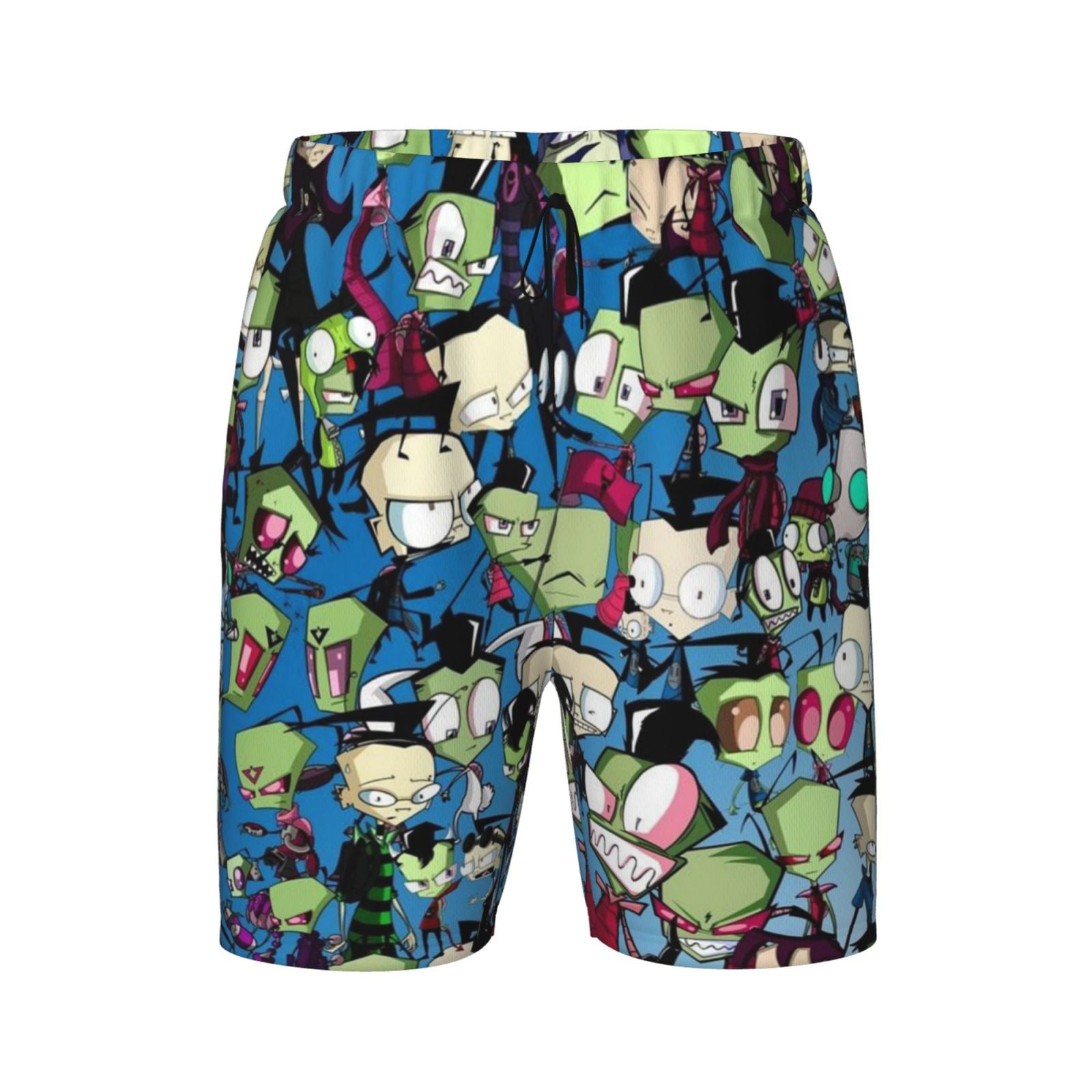 Alien Invader Zim Gir Teen Swim Trunks Summer Beach Board Shorts Double ...