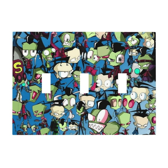 Alien Invader Zim Gir Wall Plate Cover 3 Gang Toggle Decorative Light ...
