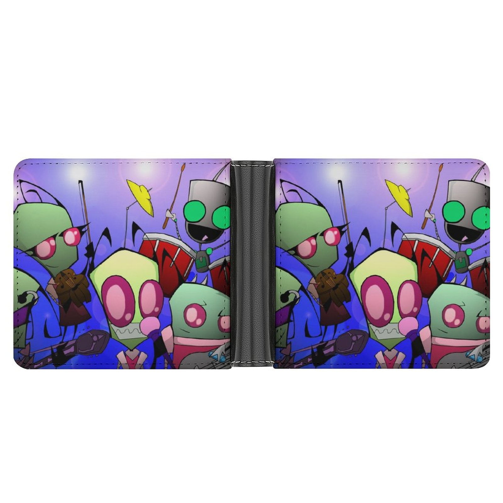 Alien Invader Zim PU Leather Bifold Wallet Money Organizers Gift With ...