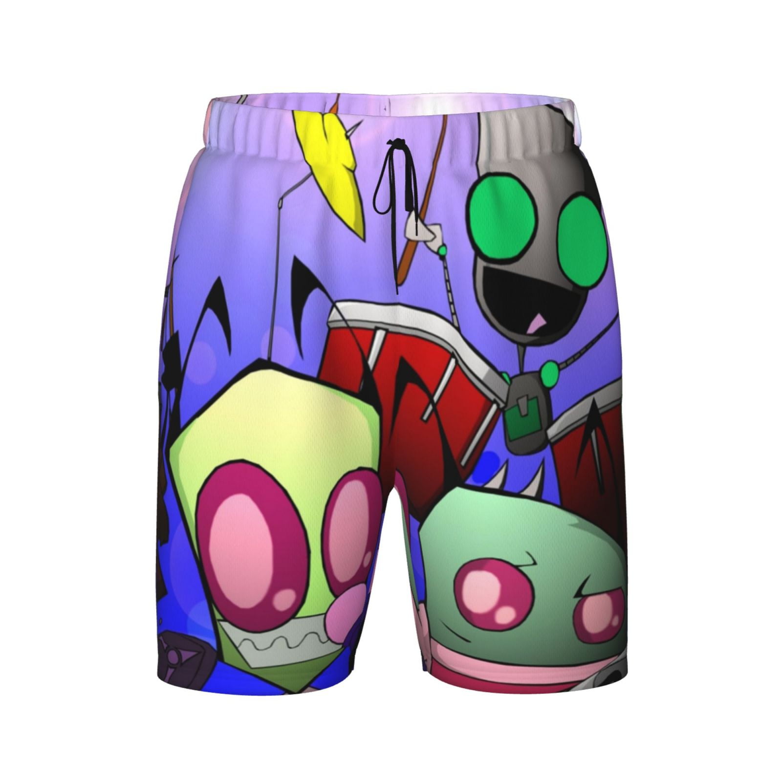 Alien Invader Zim Teen Swim Trunks Summer Beach Board Shorts Double ...