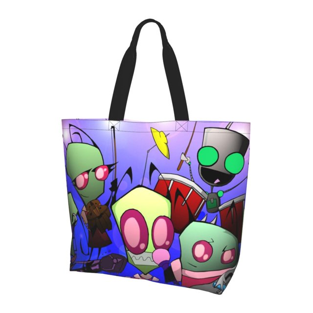 Alien Invader Zim Tote Bags Reusable Women Shoulder Bag Grocery Bag ...