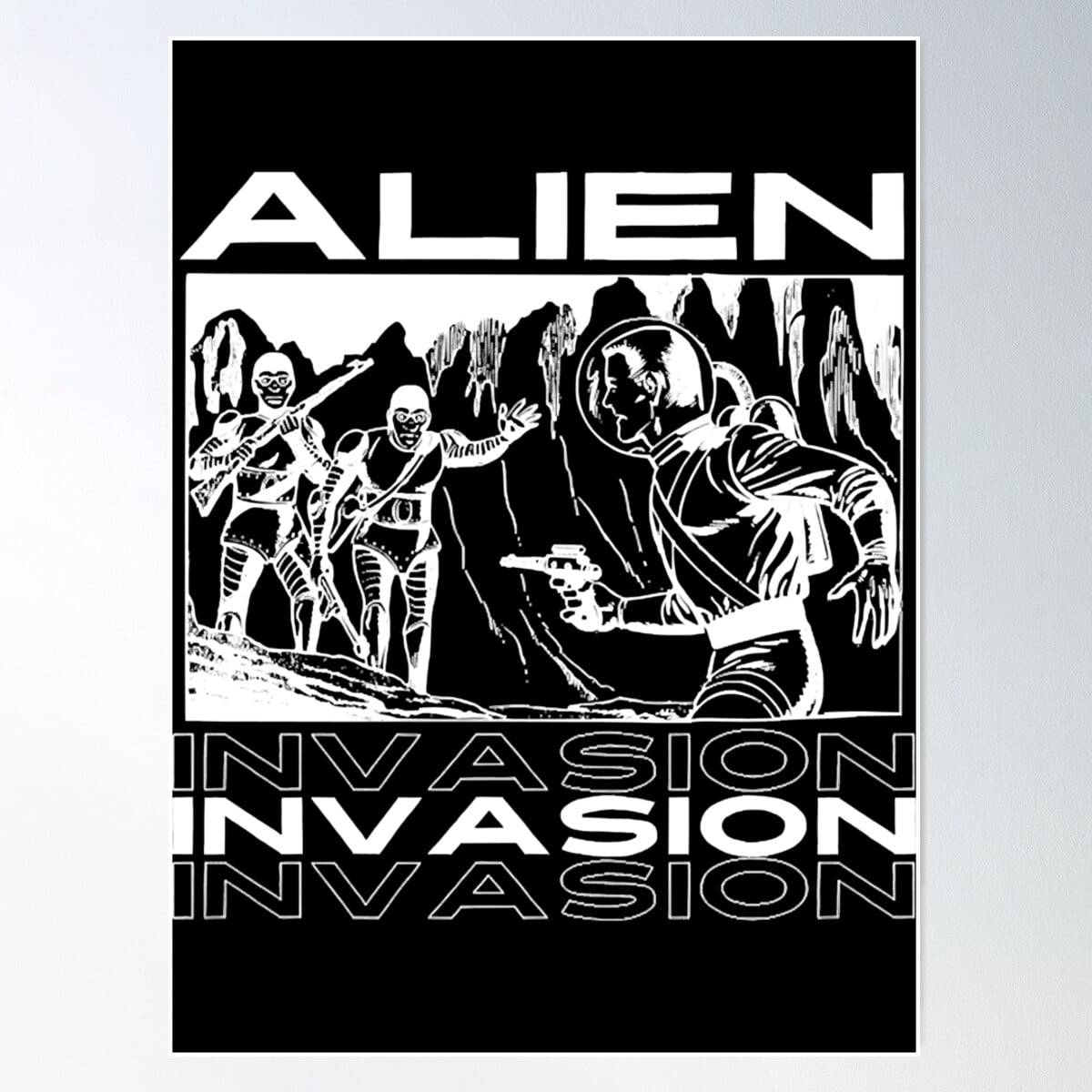 Alien Invasion, Alien Invasion Scene Poster Wall Art, Modern Wall Decor ...