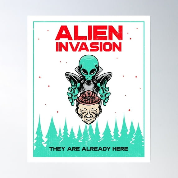 Alien Invasion Poster Wall Art, Modern Wall Decor For Living Room ...